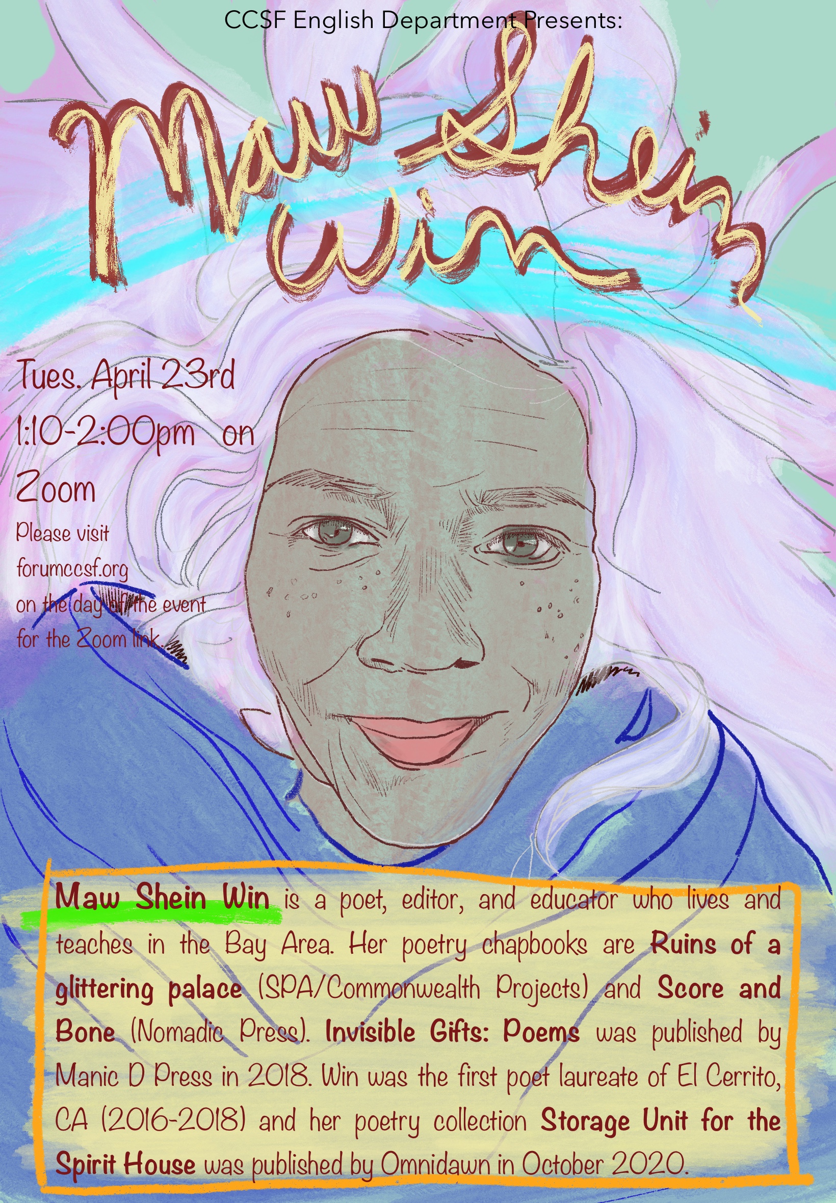 Maw Shein Win speaking on April 23rd – Forum Literary Magazine